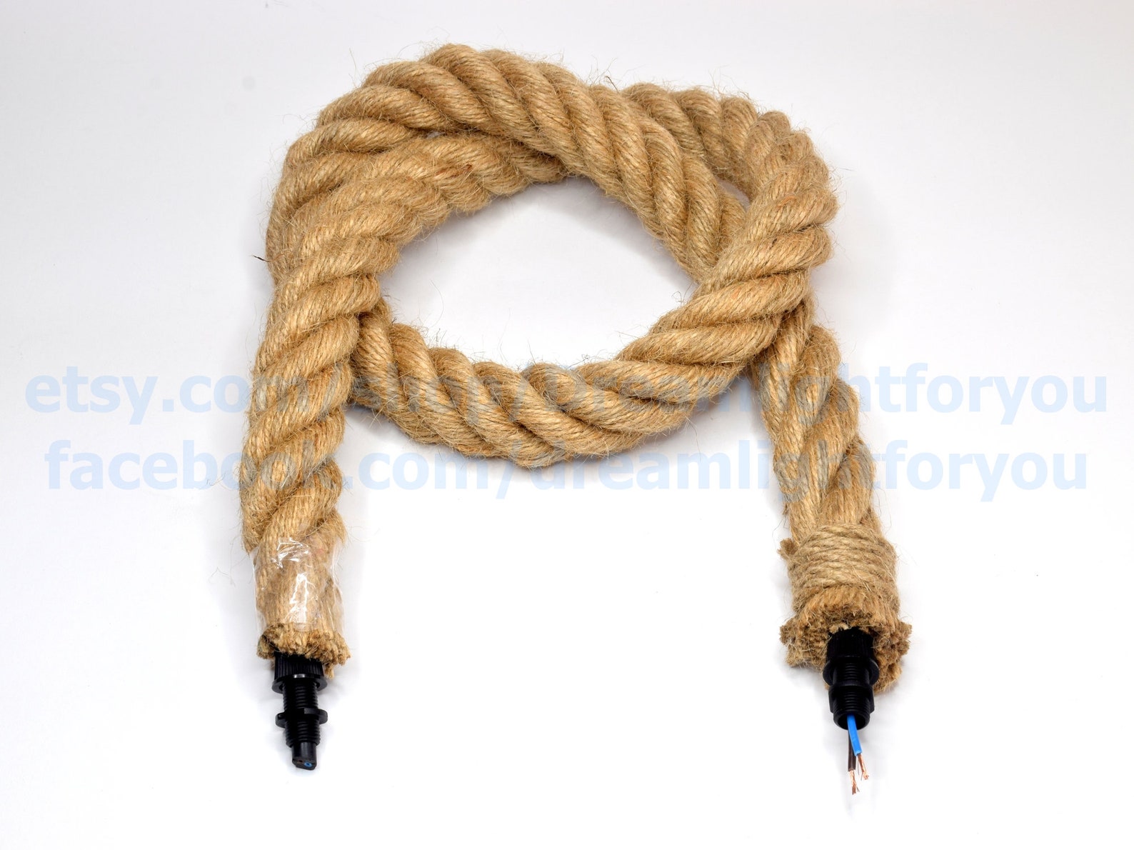 Electric Jute Rope Light Cord Soft Hemp Lamp Cord Jute Lighting Cable ...