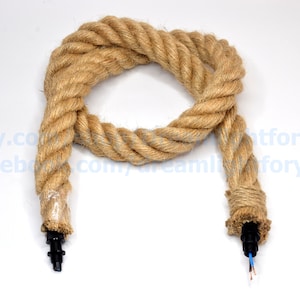 Electric Jute Rope Light Cord Soft Hemp Lamp Cord Jute Lighting Cable ...