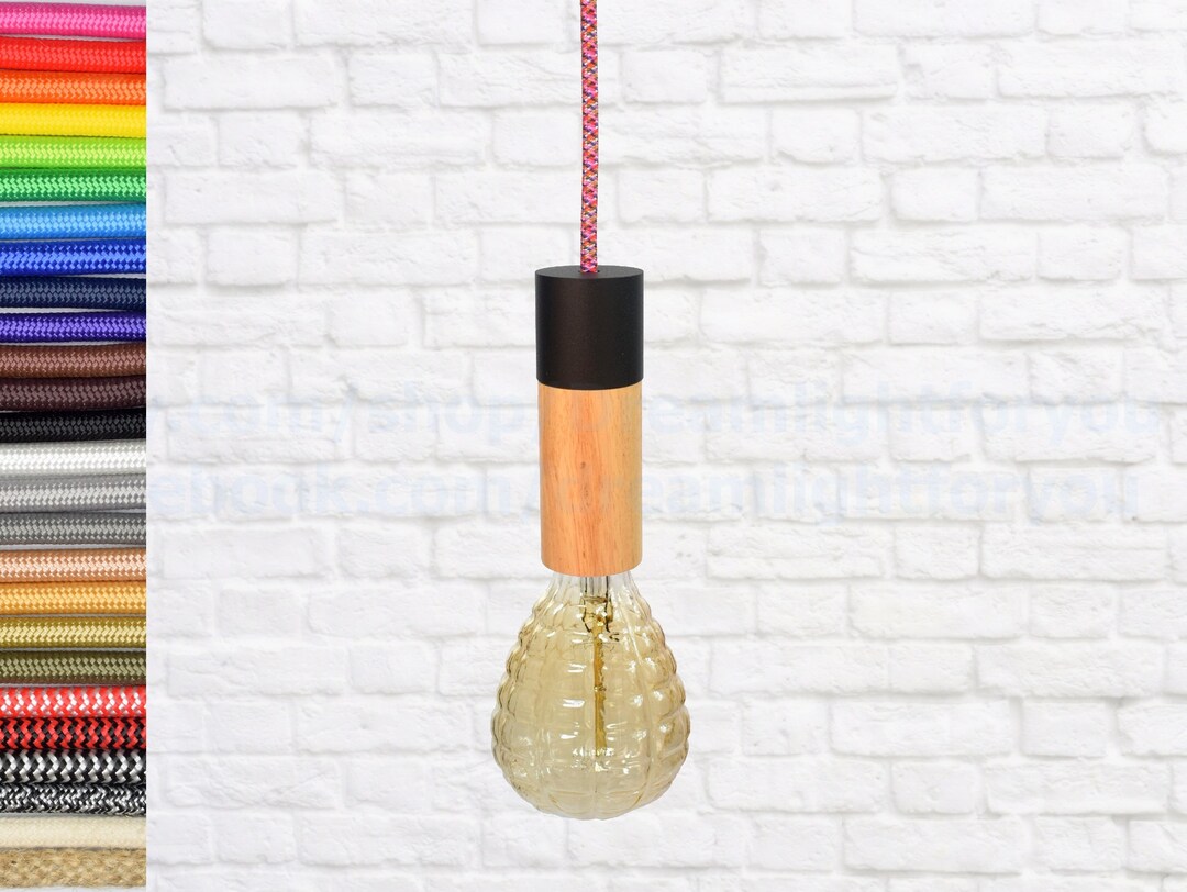 Timber Lamp Holder Pendant Light Wooden Pendant Lamp Socket Minimalist ...