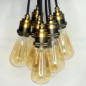 Bronze Threaded Light Bulb Socket Shade Ready E26 E27 Brass Lamp Holder ...