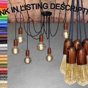 Dark Wood Light Socket Pendant Light Hanging Light Socket Wooden ...