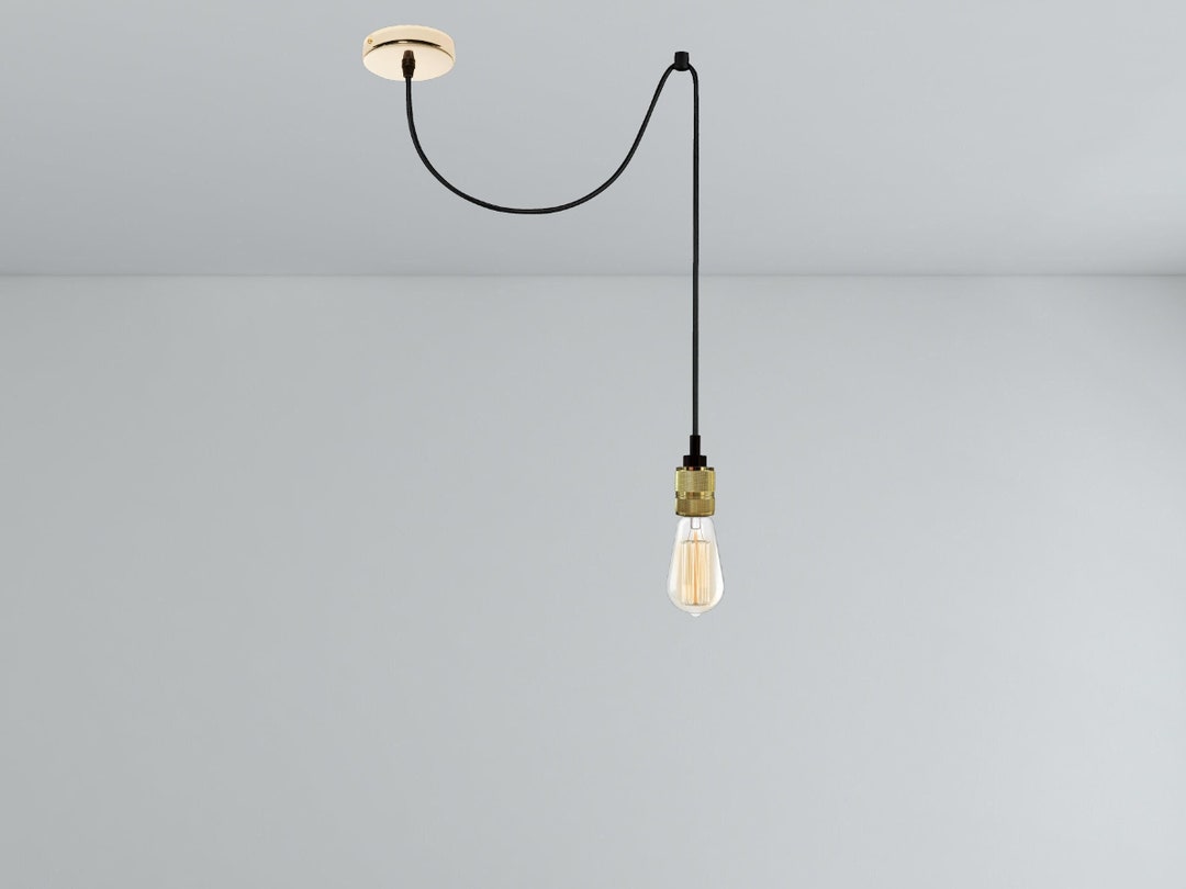 Gold Swag Pendant Light Shade Ready Lamp Socket off Center Lighting ...