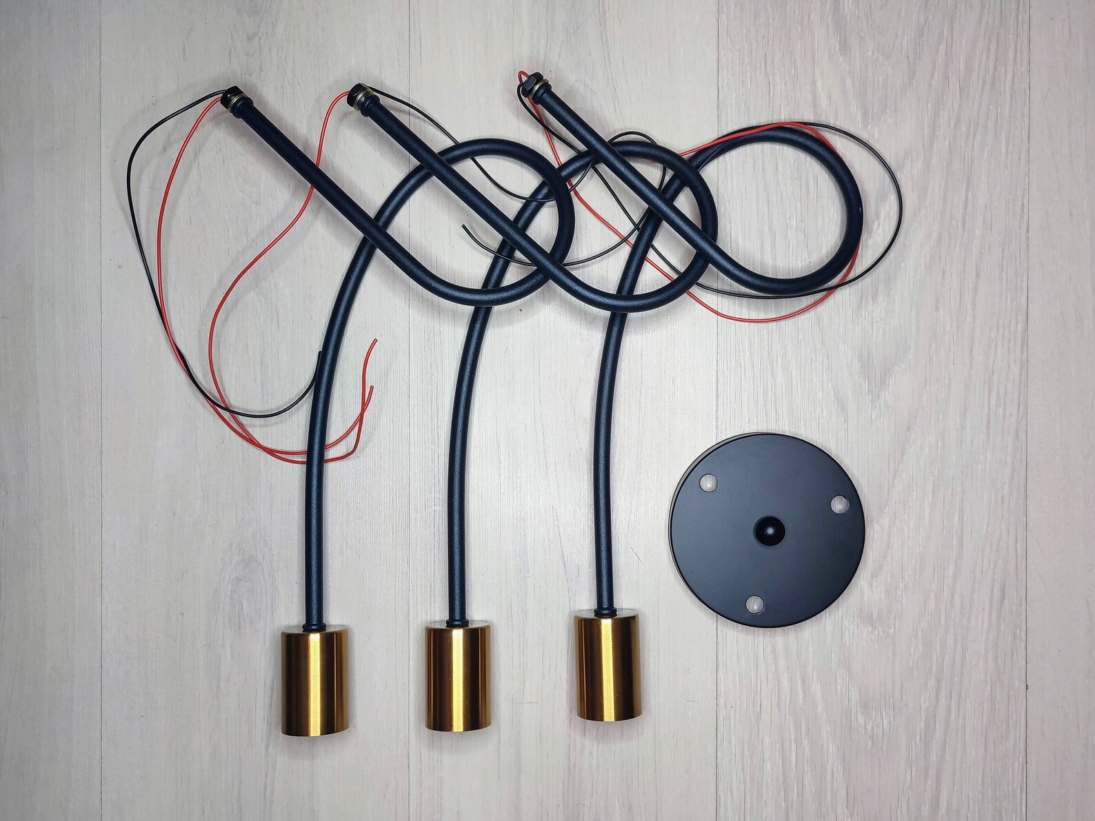 Black Copper Triple Ceiling Light Fixture Triple Light Semi - Etsy