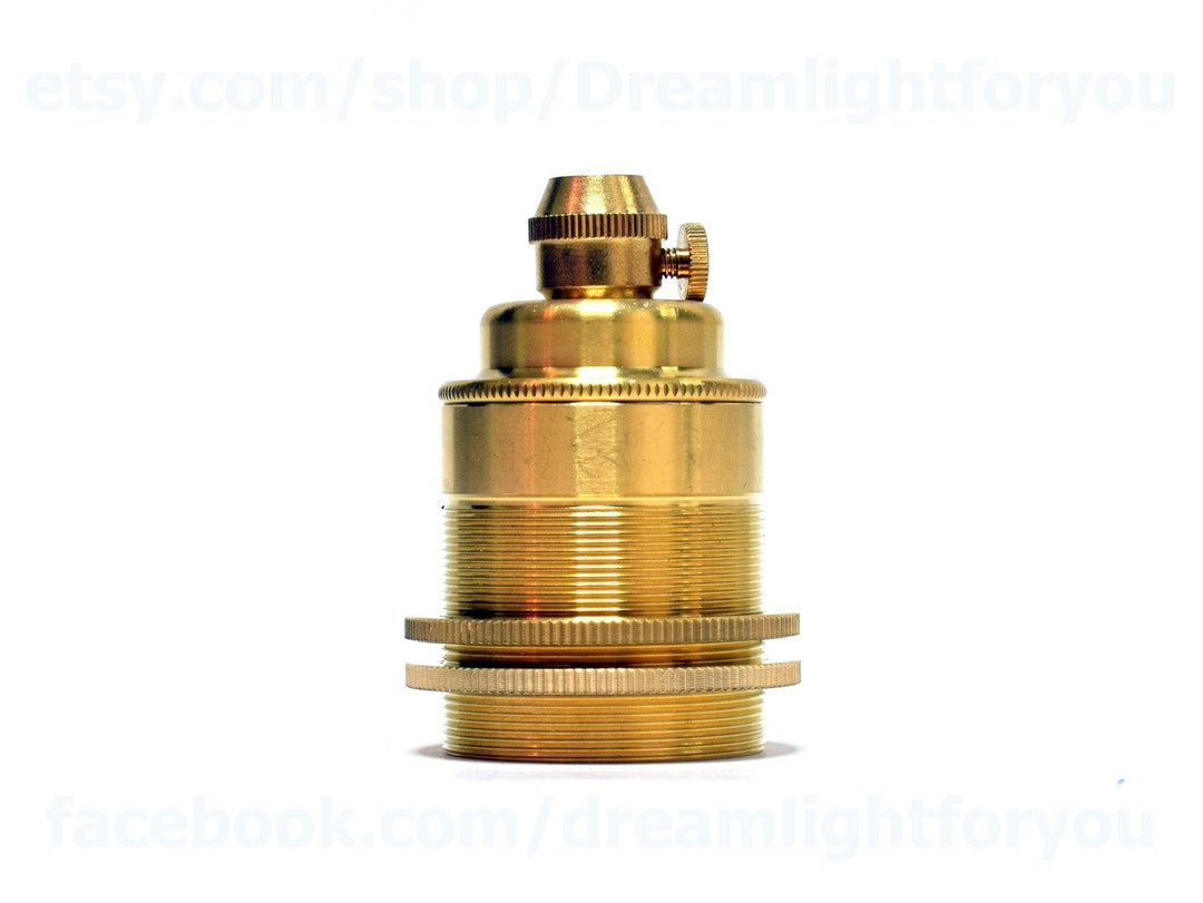Brass Threaded Lamp Socket Shade Ready E26 E27 Brass Light Bulb Socket ...