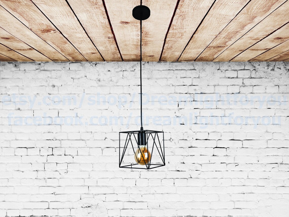 Three light linear cluster lighting Caged Pendant lighting | Etsy