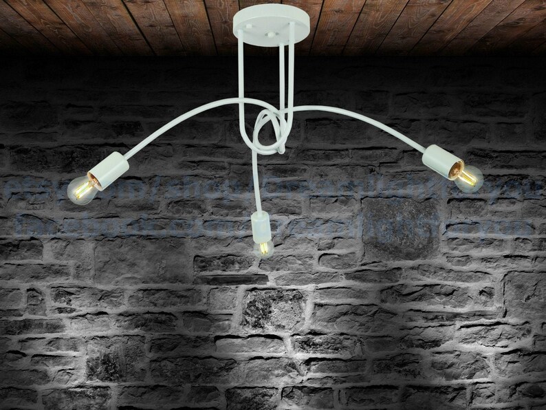 3-arms Ceiling Light 3-head Black Ceiling Chandelier Multi Arm - Etsy