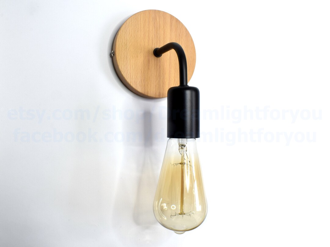 Wooden Wall Sconce Simple Minimalist Bend Sconce Wall Mount Light ...