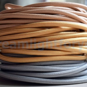 Textile Cable 1-100 Feet Lamp Cord Fabric Covered Cord Cloth Lamp Wire ...