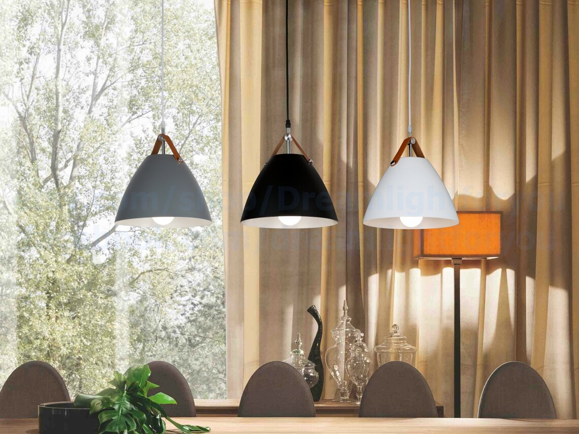 Kitchen Light Gray Pendant Lighting Hanging Lamp Monochrome - Etsy