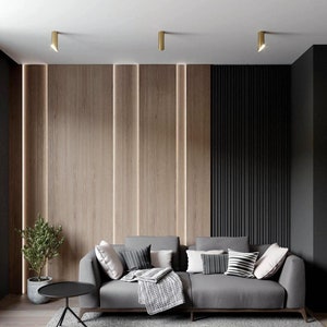 Flush Mount Sloped Pipe Ceiling Light Fixture Brass Patina Cylindrical ...