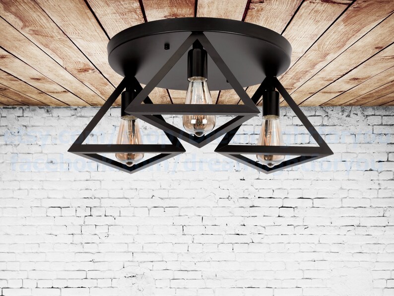 3-ceiling Light Fixture Multi-light Flush Fixture Ceiling - Etsy