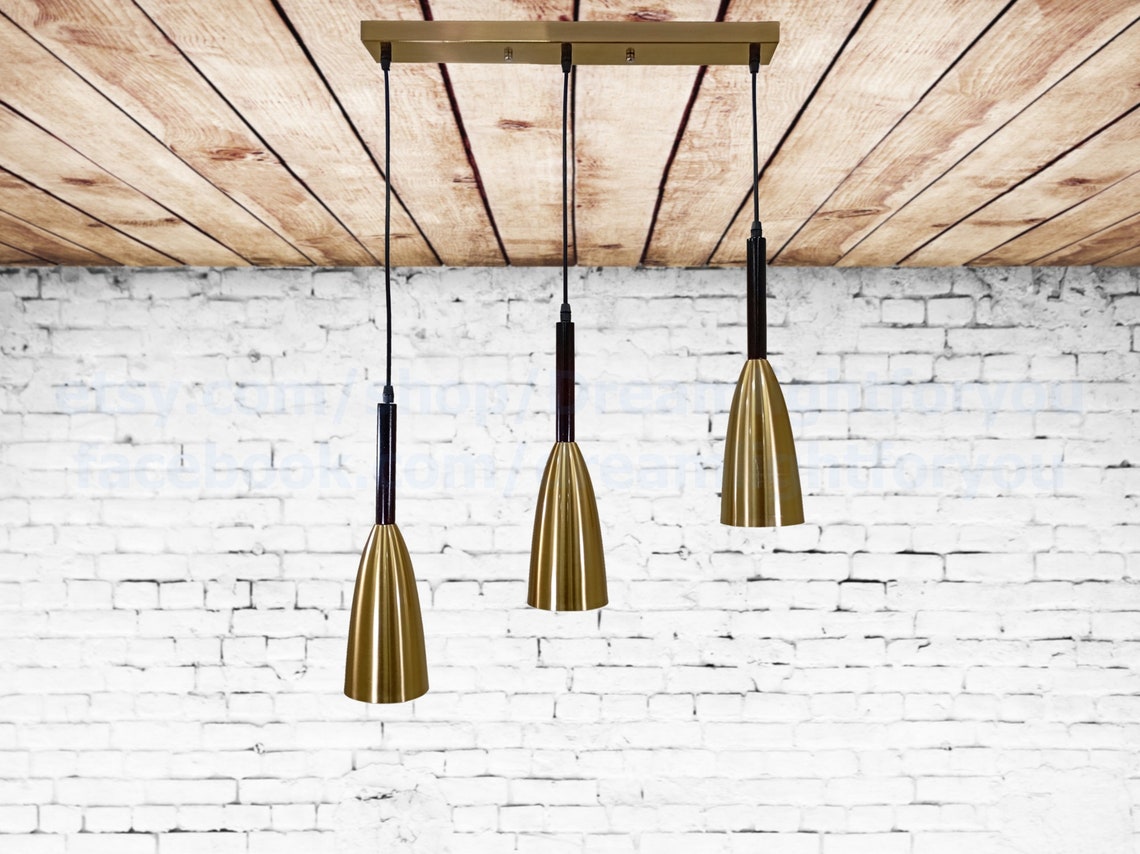 Gold Pendant Lights for Kitchen Island Kitchen Lighting Dining | Etsy