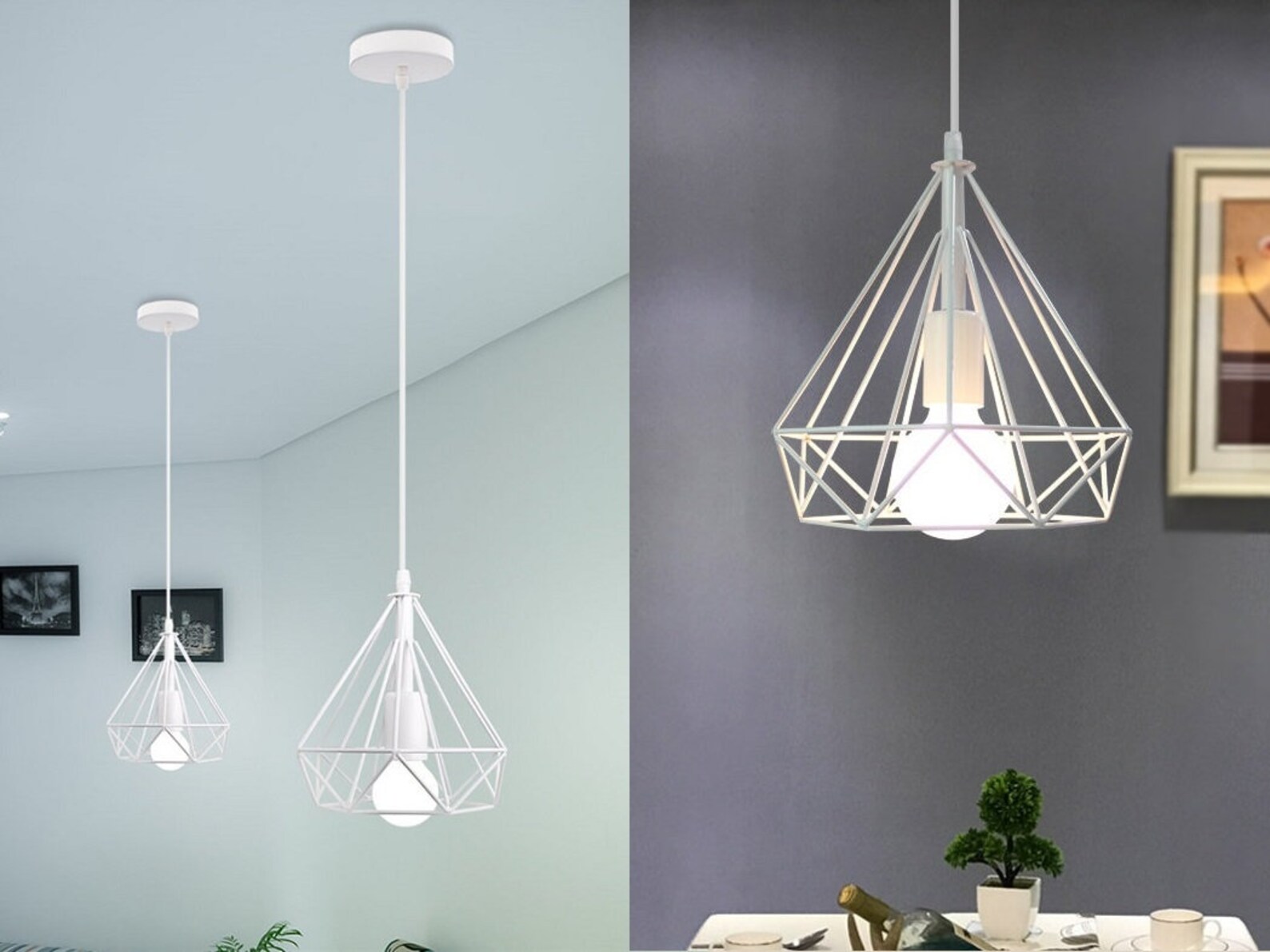 Kitchen Lighting Pendant Light for Kitchen Island White Metal - Etsy