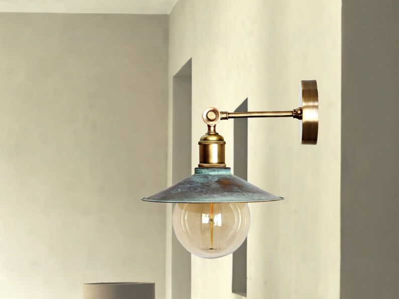 Green Patina Brass Pendant Light Vintage Rustic Pendant Lighting Porch ...