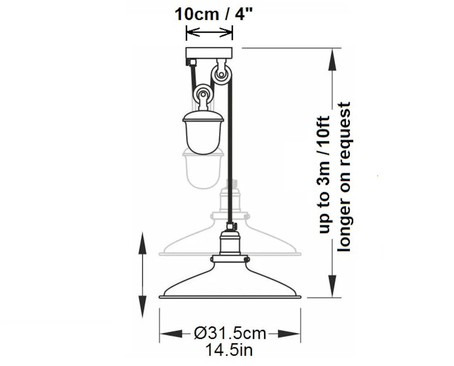 Counterweight Pendant Light Pulley Pendant Light Copper Pendant ...