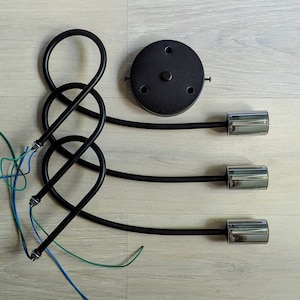 Triple Light Semi Flush Fixture Black-chrome Triple Ceiling Light ...