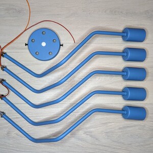 Five Head Semi Flush Fixture Blue Five Arms Ceiling Light Fixture 5 ...