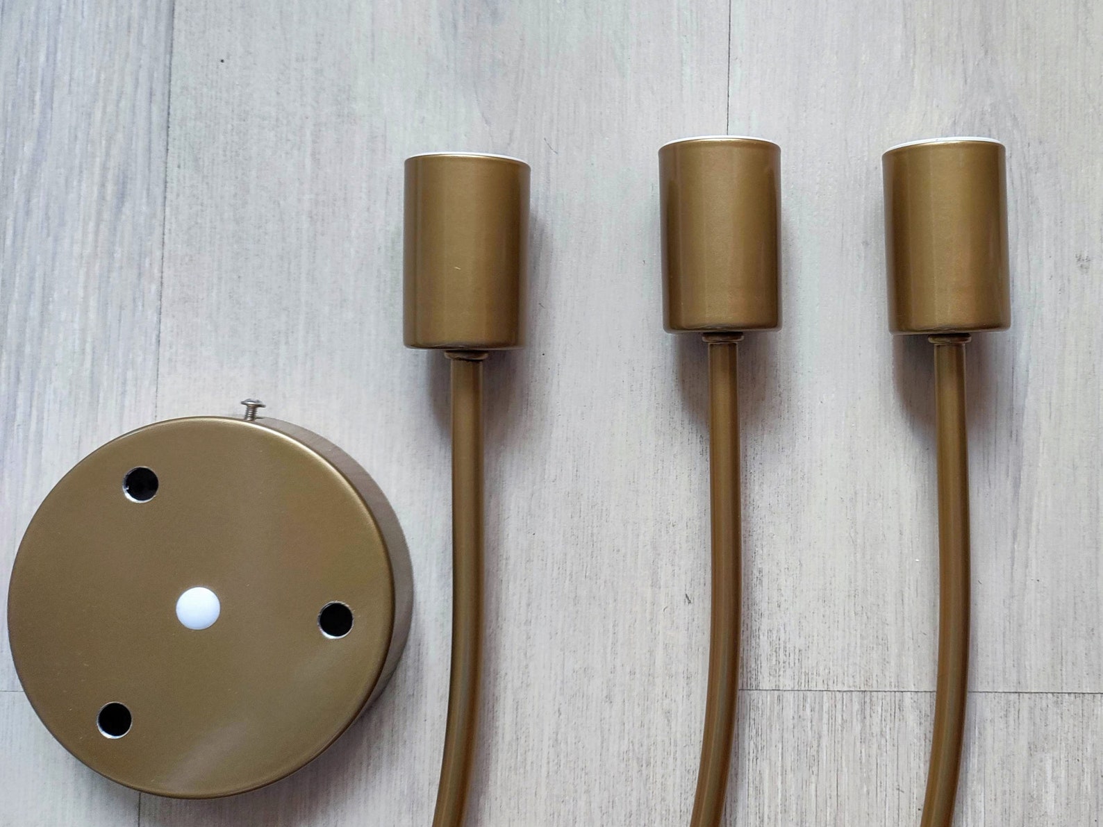 Golden Triple Ceiling Light Fixture 3 Light Chandelier Semi - Etsy