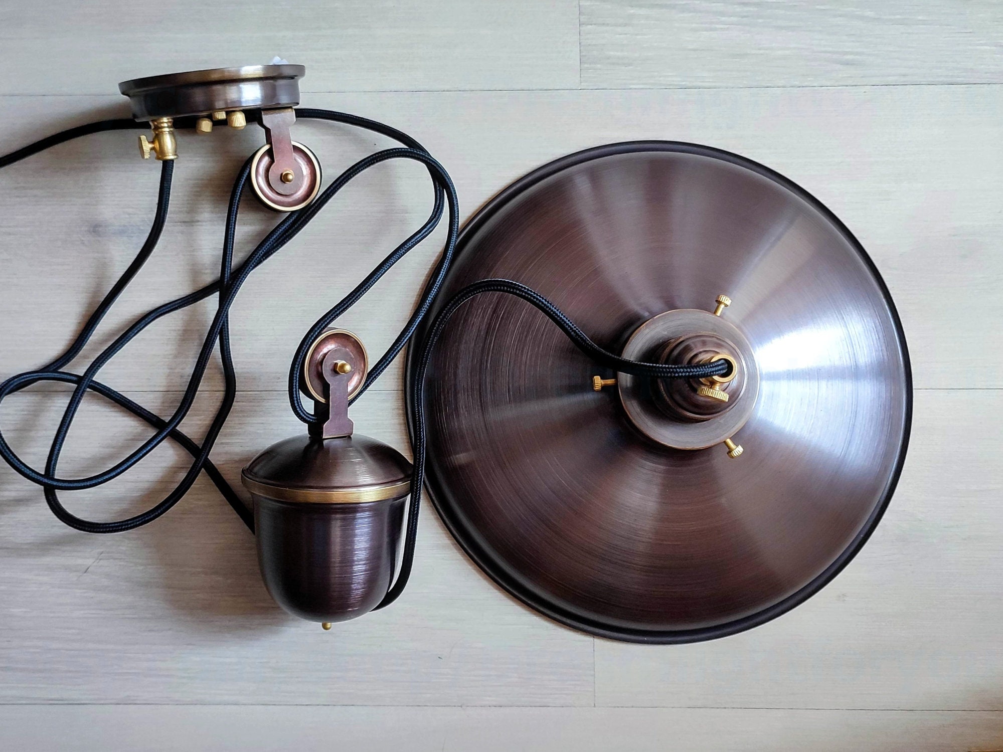 Counterweight Light Brass Rise and Fall Pendant Light Pulley Pendant ...