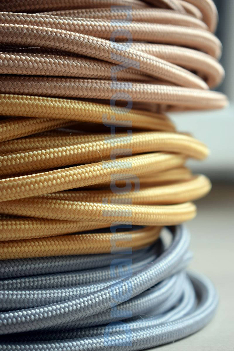 Gold Silver Cocoa Textile Cable 1-25m (3-80ft) Fabric Covered Wire ...