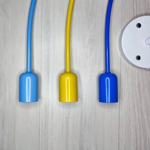 Yellow & Blue Triple Ceiling Light Fixture Nursery Chandelier Lighting ...