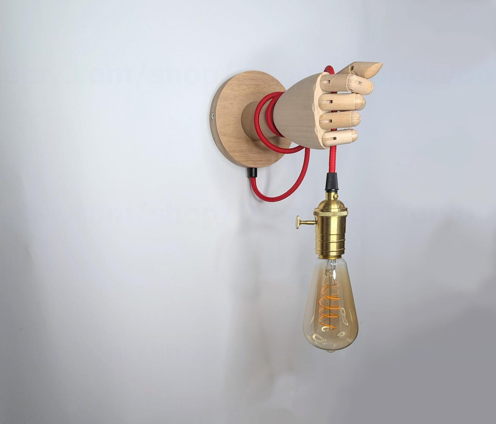 Wooden Hand Wall Sconce Light Quaint Wall Light Original Lighting ...