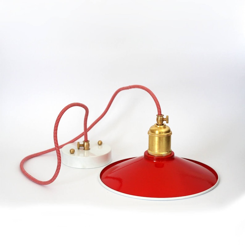 Handmade Red Pendant Light Industrial Pendant Light Fixture | Etsy