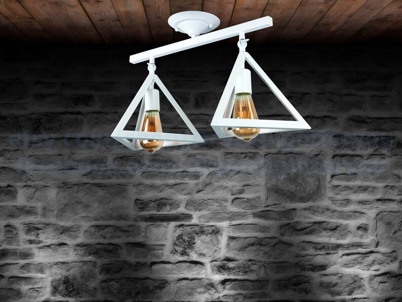 Triple Pyramid Flush Mount Ceiling Light Ceiling Lighting - Etsy