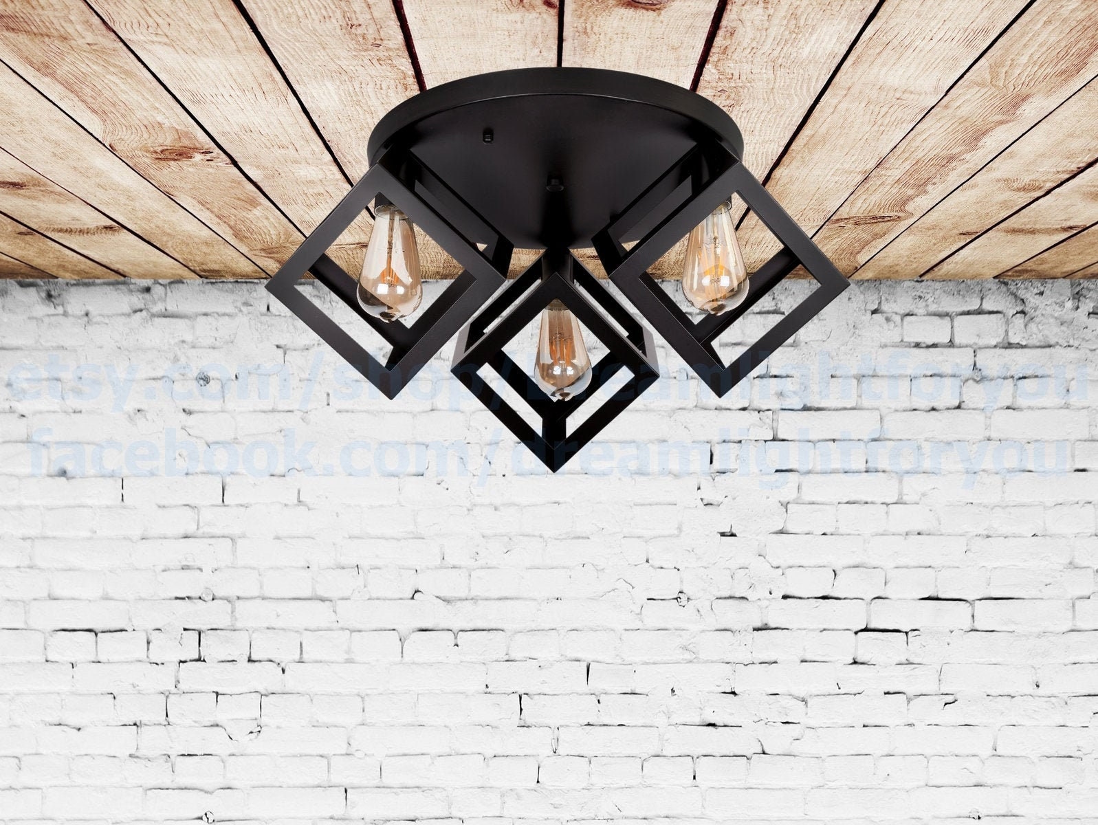Multi-light Flush Fixture Ceiling Pendant Light Triple Light - Etsy