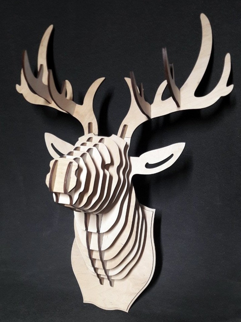 Deer Head 3D Puzzle Animal Head Cardboard Animal Head MDF Deer - Etsy ...