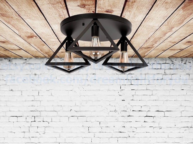 3-ceiling Light Fixture Multi-light Flush Fixture Ceiling - Etsy