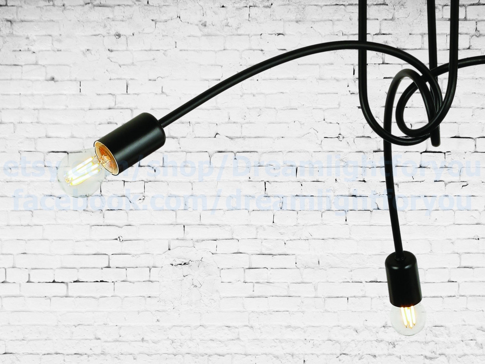 3-arms Ceiling Light 3-head Black Ceiling Chandelier Multi Arm - Etsy