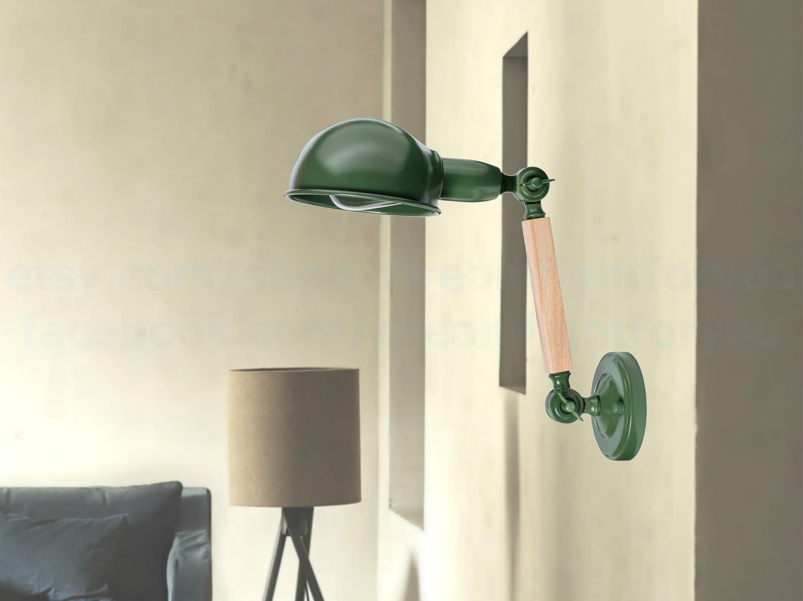 Dark Green Vintage Wall Sconce Rotating Sconce Adjustable - Etsy