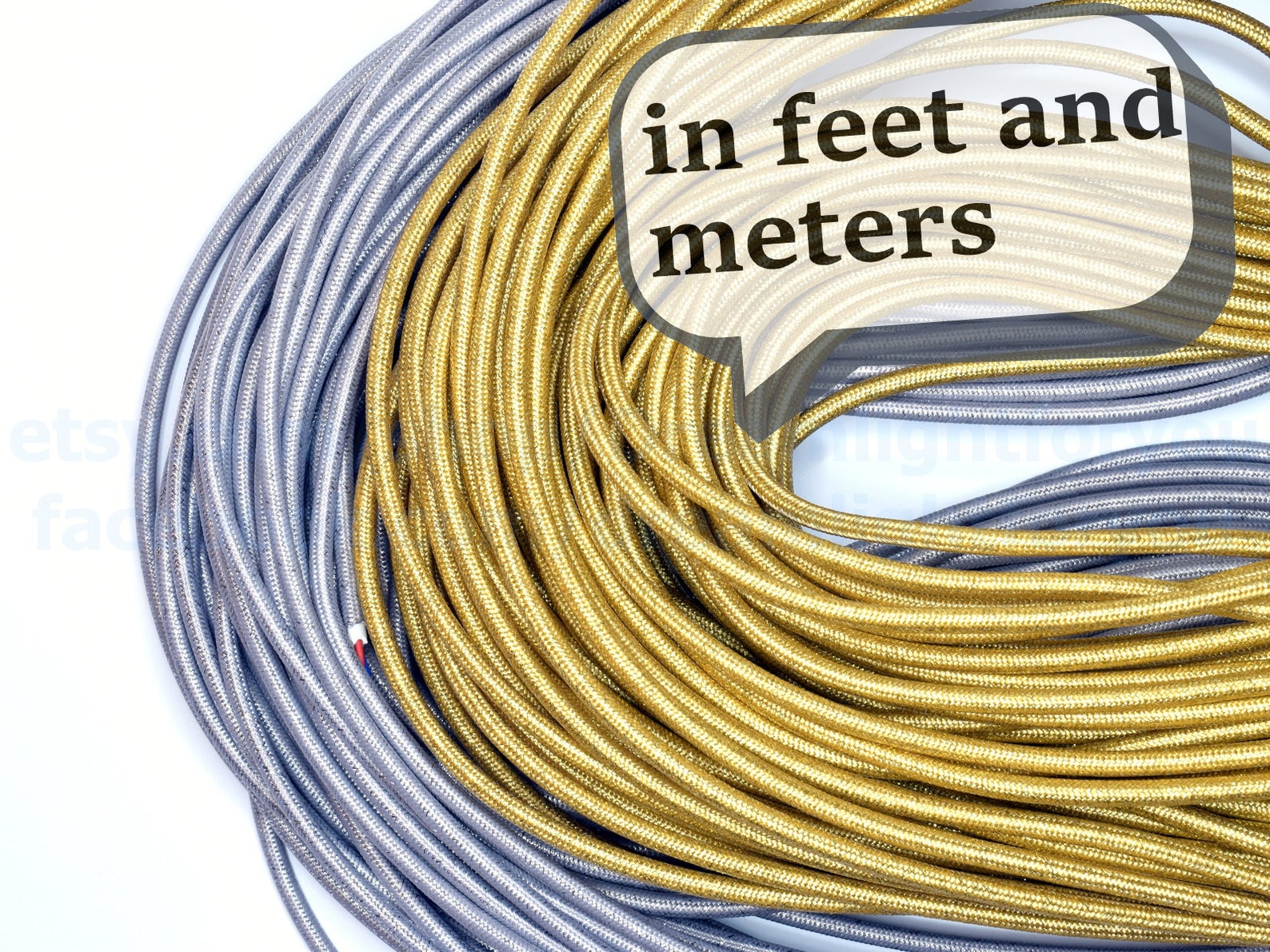 Sparkling Lamp Cord Glitter Gold Cloth Covered Wire Silver Golden ...