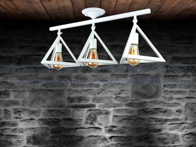 Triple Pyramid Flush Mount Ceiling Light Ceiling Lighting - Etsy