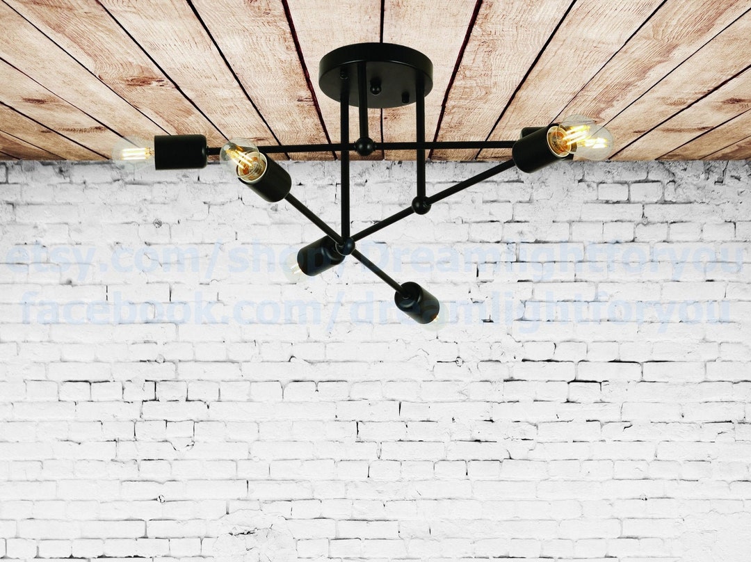 Multi Arm Ceiling Light Multi-light Black Entryway Chandelier 6arms ...