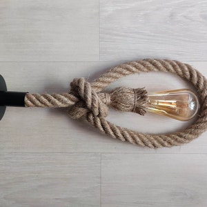 Hemp Rope Pendant Light With Knot Nautical Lighting Manila Rope Lamp ...