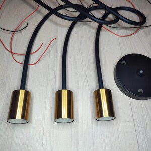 Black Copper Triple Ceiling Light Fixture Triple Light Semi - Etsy