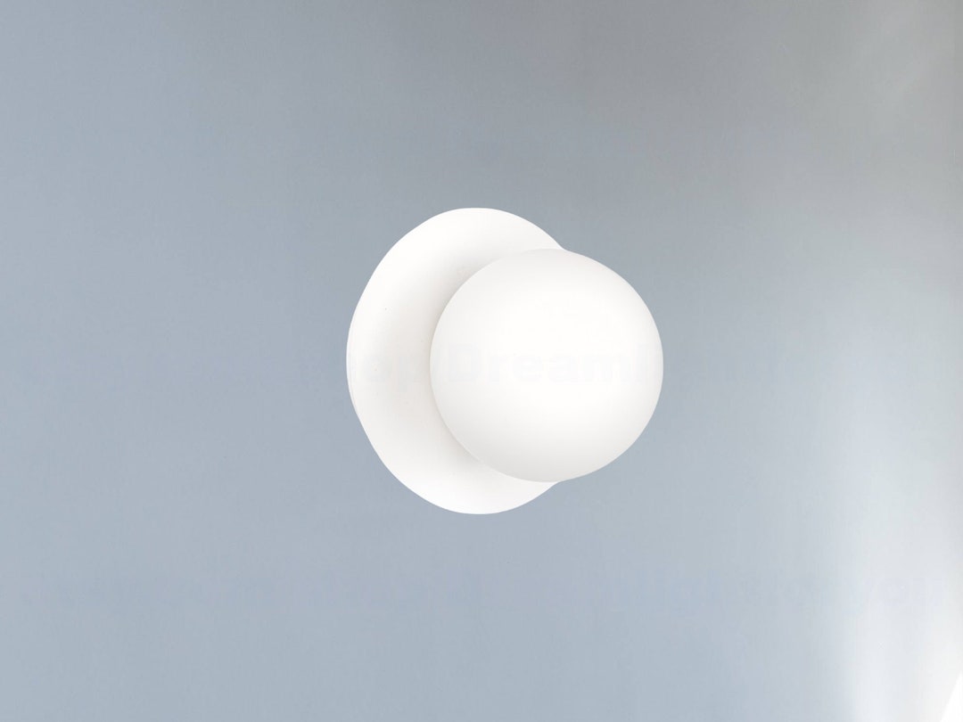 Milk Glass Globe Sconce White Sconce Globe Wall Light Sphere Plafond ...