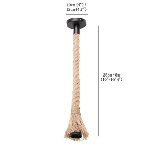 Hemp Rope Pendant Light Manila Rope Lamp Cord Jute Rope Light Cable ...