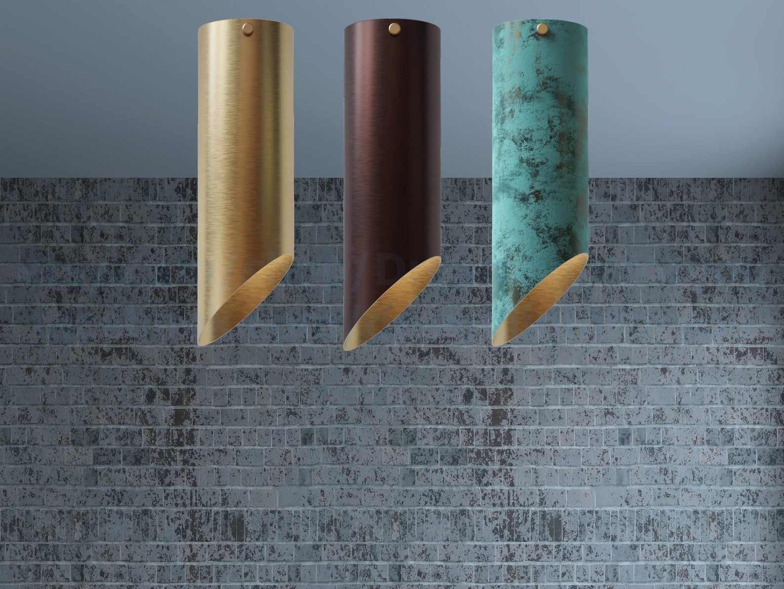 Flush Mount Pipe Ceiling Light Fixture Downlight Brass Patina | Etsy