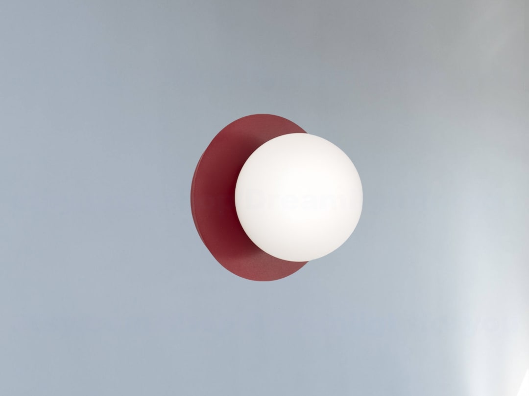 Milk Glass Globe Sconce Red Sconce Globe Wall Light Sphere Plafond ...