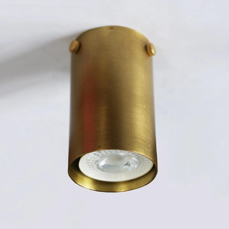Flush Mount Pipe Ceiling Light Fixture Downlight Brass Patina | Etsy