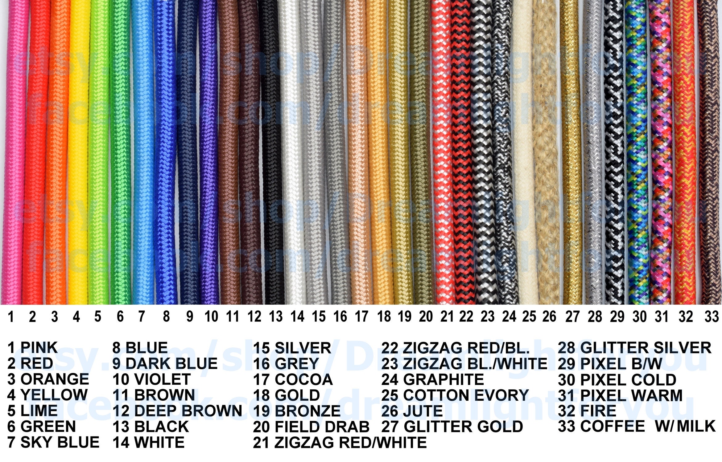 Cotton Textile Cable 1-25m 3-80ft Fabric Covered Wire - Etsy