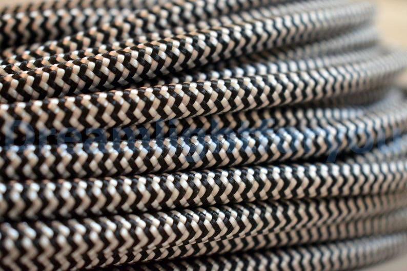 Chevron Pattern Textile Cable 1-25m 3-80ft Fabric Covered - Etsy