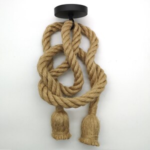 Double Head Jute Rope Pendant Light Manila Rope Lamp Hemp Rope 2 Lights ...