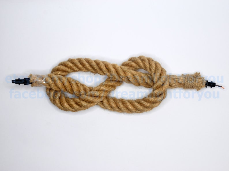 Electric Jute Rope Light Cord Soft Hemp Lamp Cord Jute Lighting Cable ...