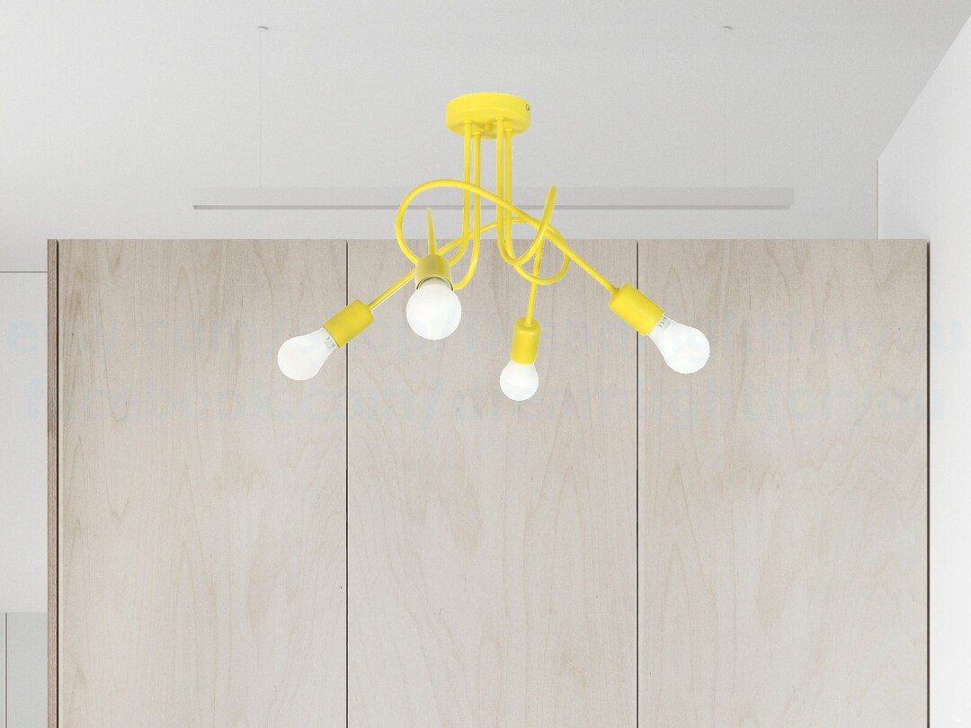 Yellow Quarto Ceiling Light Fixture Semi Flush Mount Ceiling Light ...