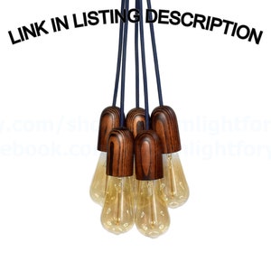 Dark Wood Light Socket Pendant Light Hanging Light Socket Wooden ...