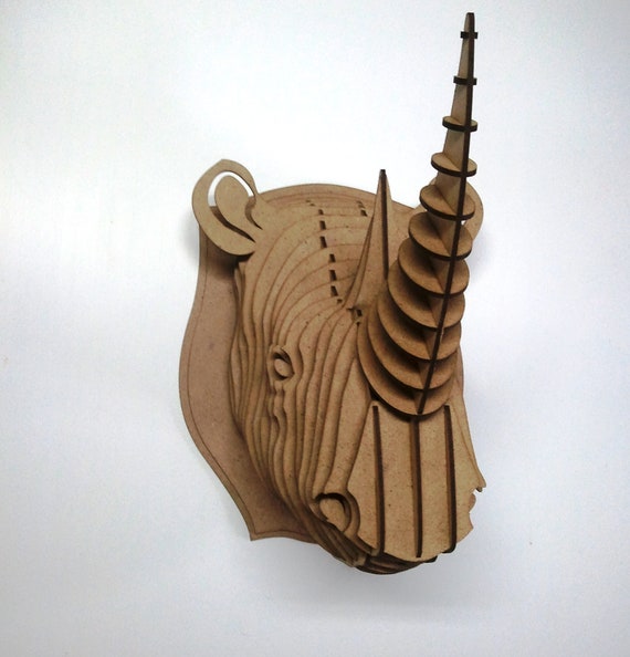 Rhino Head 3D Puzzle Cardboard Animal Head Animal Head MDF - Etsy